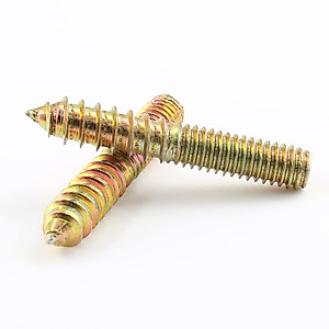 Waziaqoc 8 PCS Hanger Bolts 1/4 x 1-1/2 Inch Double Headed Bolt Self-Tapping Bolts Wood Joint Screw for Furniture