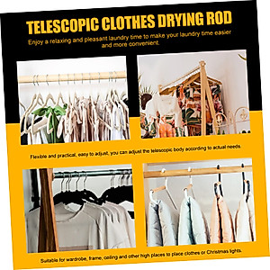 CRILSTYLEO Clothes Pole Hanging Hooks Outdoor Utility Closet Hook Washing Line Prop Garment Retriever Outdoor Clothes Line Light Ceiling Portable Hanging Rack for Clothes Blinds Alloy Silver