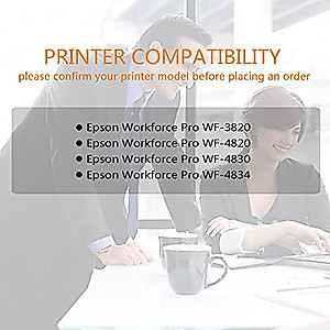 Run Star 1 Pack 822XL Black Remanufactured Ink Cartridge Replacement for Epson 822XL T822XL use for Epson Workforce Pro WF-3820 WF-4820 WF-4830 WF-4833 WF-4834 Printer (1 Black)