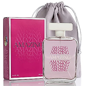 NovoGlow Amazing Eau De Parfum Spray Perfume, Impression of Incredible by VS, Fragrance For Women - Daywear, Casual Daily Cologne Set with Deluxe Suede Pouch- 3.4 Oz Bottle- Ideal EDP Beauty Gift