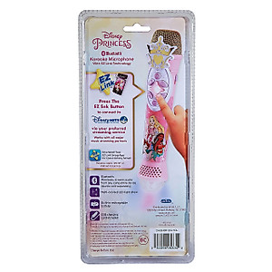 eKids Disney Princess Karaoke Microphone with Bluetooth Speaker, Wireless Microphone Connects to Disney Songs Via EZ Link Feature, for Fans of Disney Princess Toys