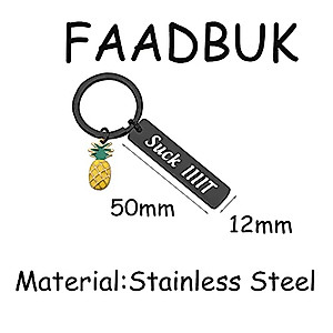 FAADBUK TV Show Keychain Psyc Pineapple Inspired Gift Suck IIIIt Psyc TV Show Gift (Suck IIIIIT Black)