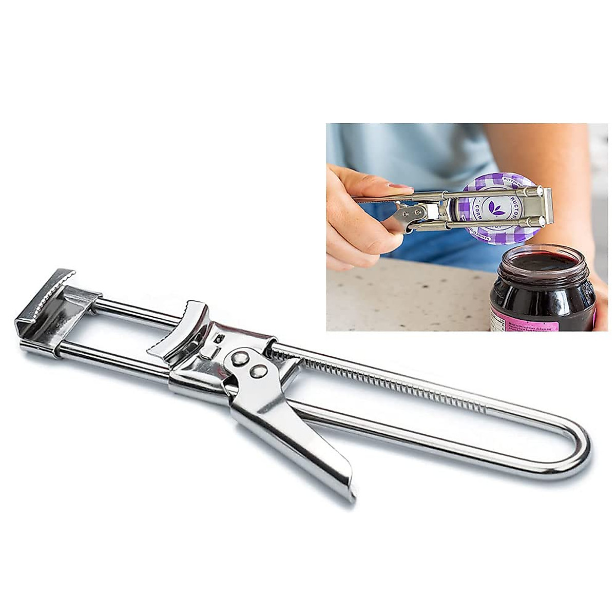 Jar Opener,Adjustable Multifunctional Bottle Opener, Iabor-Saving Stainless Steel Can Opener - Bottle Cap Fixed Manual Bottle Opener - Kitchen Utility jar Opener (A)
