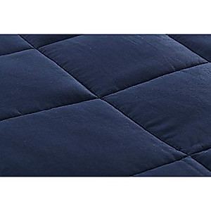 California King Size Weighted Blanket | 90''x108'',25lbs | Perfect for Couples | Premium Cotton Material with Glass Beads | Navy