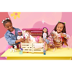 Glitter Girls – All Asparkle Acres Riding Stable Set – Accessory for 14-inch horses - 14-inch Doll Accessories and Clothes for Girls Age 3 and Up – Children’s Toys (GG57000Z)