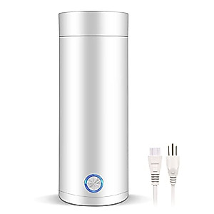 Portable Electric Kettle, 350ml Travel Kettle 304 Stainless Steel Mini Electric Kettle with Auto Shut off & Fast Boil 3-in-1 Portable Tea Kettle JAYWAYNE Travel Water Boiler/Heater/Warmer,White