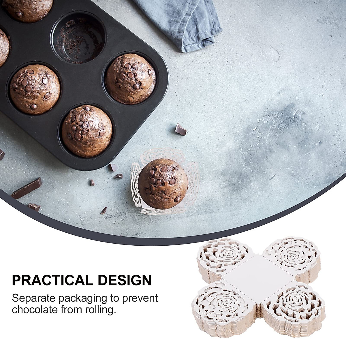 Alipis Chocolate Box Gift Chocolate Box Gift 50pcs Truffle Wrappers Paper Chocolate Paper Candy Cups Small Hollow-out Flower Truffle Wrappers Liners Cups Cupcake Liners