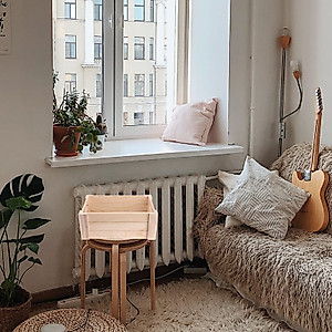 GANAZONO Wood Nesting Storage Crates with Handle Rustic Decorative Wood Crates Farmhouse Basket Distressed Storage Container Bin for Desk Sundries Display Decoration Medium