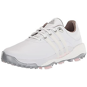 adidas Women's TOUR360 22 Golf Shoes, Footwear White/Footwear White/Almost Pink, 6.5