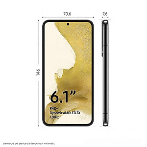 SAMSUNG Galaxy S22 5G SM-S901B/DS 128GB 8GB Dual SIM Factory Unlocked GSM Smartphone - International Version (Phantom Black)