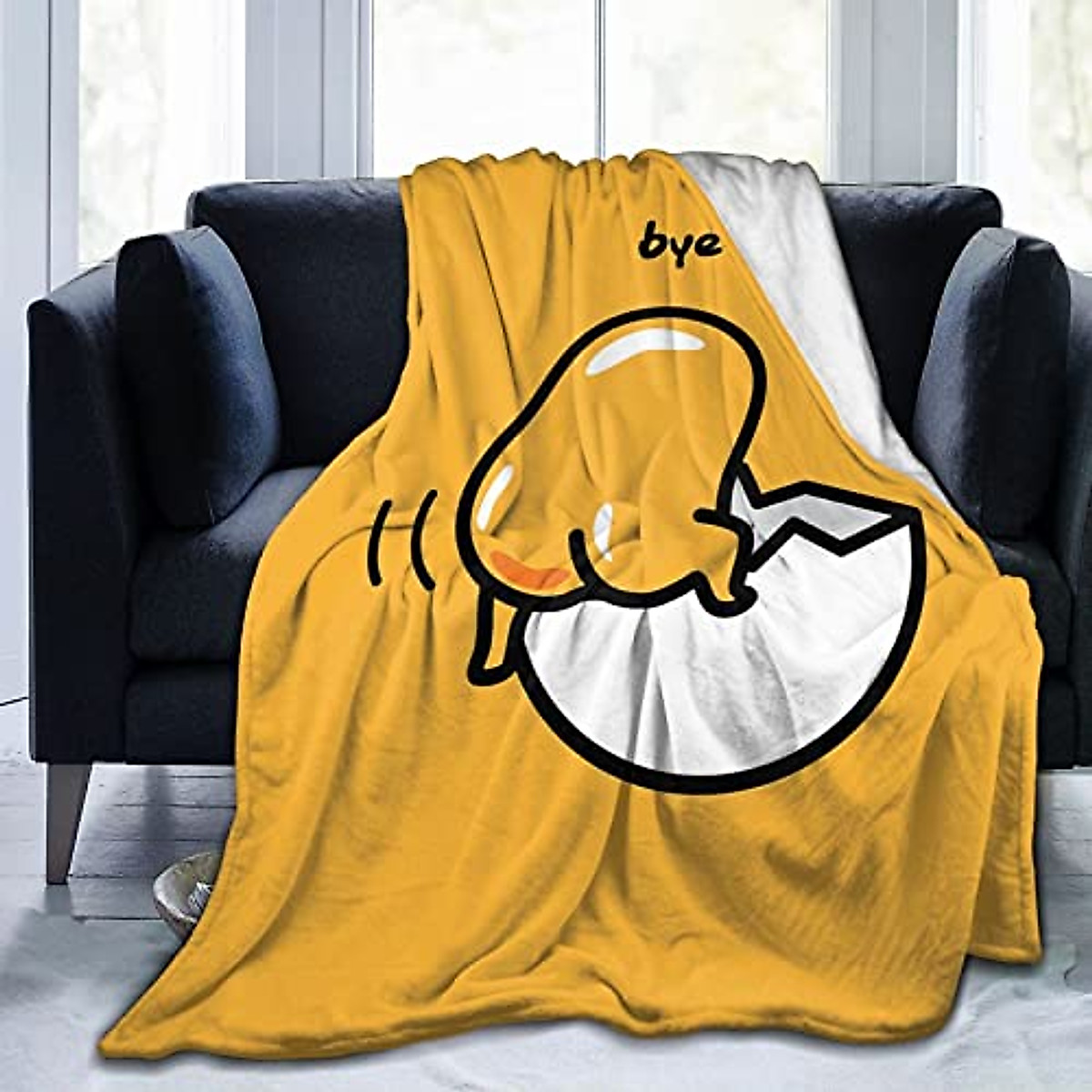 Gudetama The Lazy Egg Soft Throw Blankets for Couch Cozy Lightweight Decorative Blankets for Bed Living Room Travel
