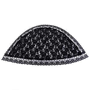 Beautyflier Black Veil Lace Mantilla Catholic Church Chapel Veil Head Covering Latin Mass (Black)