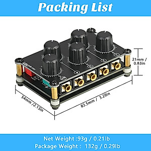 Little Bear MC5 Mini Portable Stereo 4 Channel Audio Mixer Passive Live Studio Console Recording Low Noise (No Power Needed)