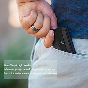 LIGHT FOLD Slim Minimalist Wallets for Men Trifold Nylon Card Holder Men's Wallet Ultra Thin & Stylish Design Front Pocket Wallet with RFID Blocking Hold Up to 12 Cards & Cash