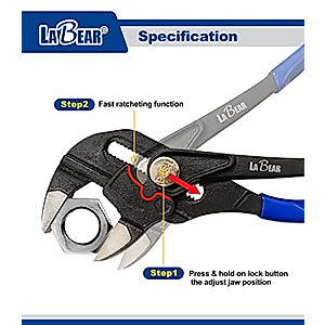 LABEAR- Pliers Wrench, Black Finish,10-Inch