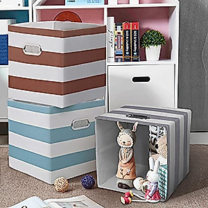 EXTREE Cube Storage Bins 11×11x11 Collapsible Foldable Cubby Bins Fabric Baskets Cubbies Storage Cubes for Closet Organizer