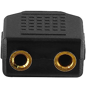 Eilumduo 3.5mm Headphone Y Splitter, 2 Pcs Gold Plated Male to Dual Female Audio Stereo Jacks, Black Adapter Converter for Media Players, Audio Devices