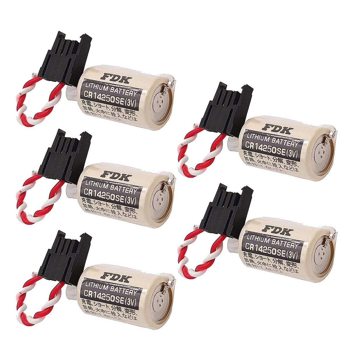 WELLVEUS 5Pcs 1/2AA 3V PLC Replacement Battery for FDK CR14250SE Sanyo CR14250
