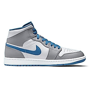 Nike Air Jordan 1 Mid Men's Shoes Cement Grey/White-True Blue DQ8426-014 12.5