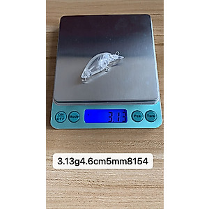 10PCS Unpainted Lure Blanks 3.13g 4.6cm with 5mm Free Fishing Eye Crankbait Simulation Blank Body Clear Hard Baits Trout Salmon Minnow Lure Popper Lures Topwater Freshwater 5mm 8154