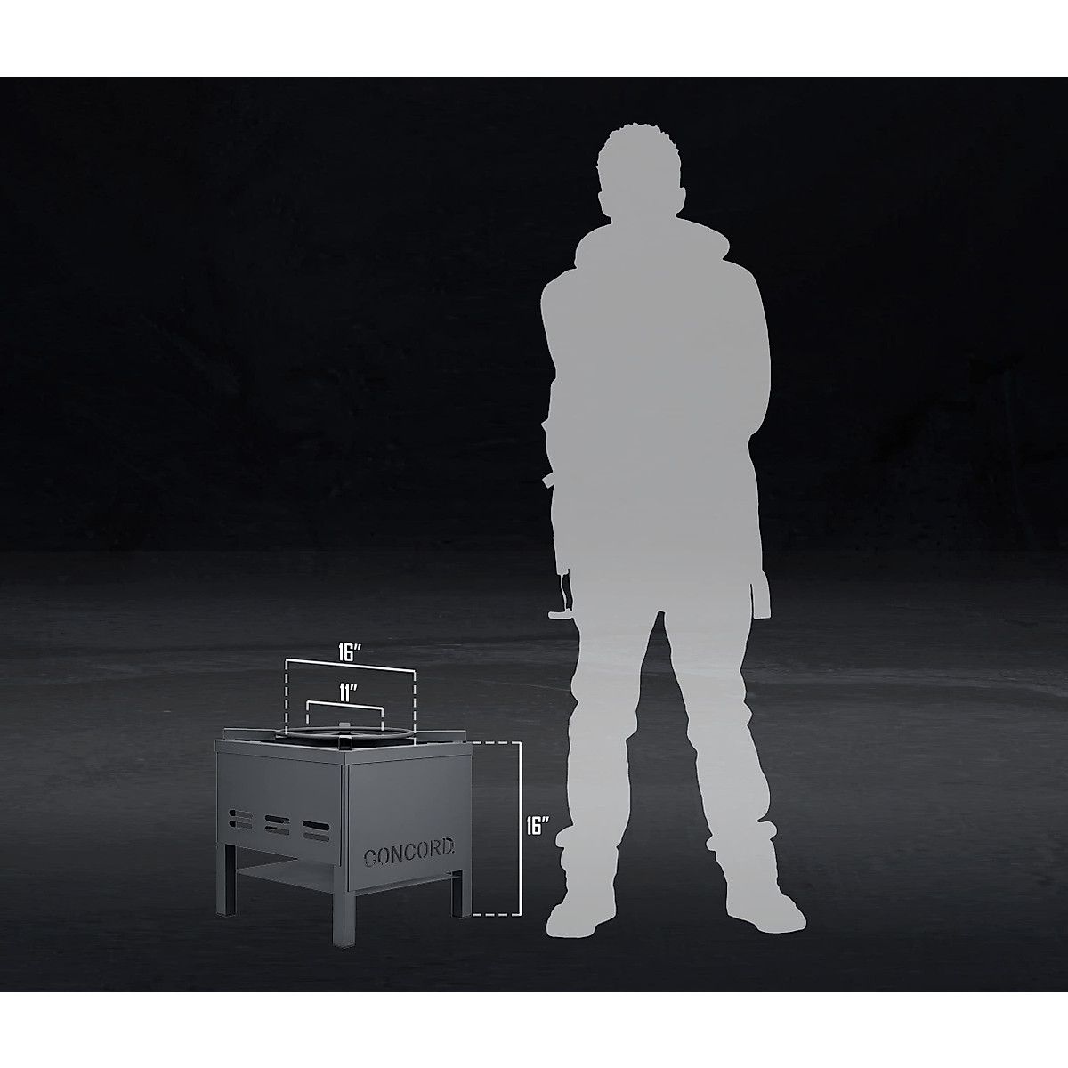 Concord Professional Single Banjo Wok Burner with Stand. Drop In Wok Edition. Up to 270,000 BTU. Great for Home Brewing, Wok Stir Fry, Turkey, Etc. (16")