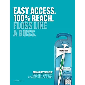 Listerine Ultraclean Access Flosser + 8 Refill Dental Flosser Heads, Oral Care and Hygiene