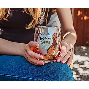 Disney The Fox and the Hound 20-Ounce Teardrop Stemless Wine Glass | Set of 2