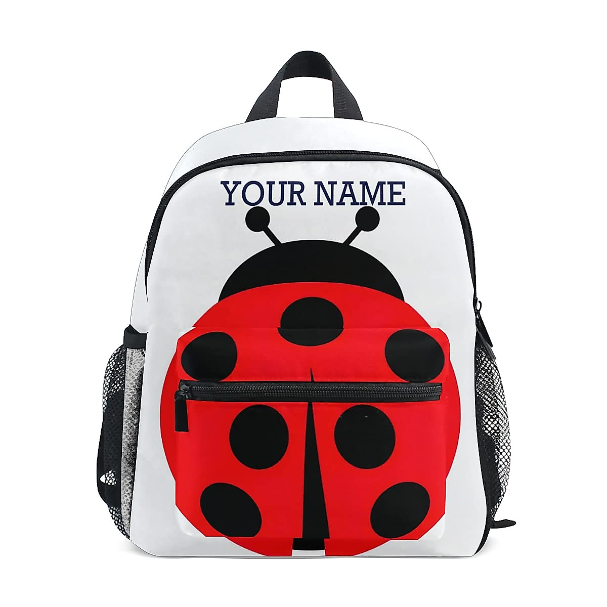 ODAWA Custom Preschool Backpack, Personalized Backpack with Name Customization Ladybugs School Backpack