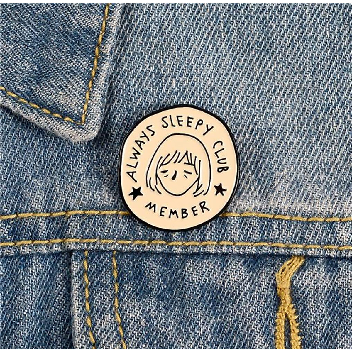 Always Sleepy Club Remeber Enamel Pin Meme Funny Lazy Always Tired Round Badge Brooches Lapel Pin For Friends Gifts