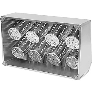 MYOYAY Commercial 8 Cups Stainless Steel Cylinder, Silverware Caddy Commercial 8 Holes Utensil Holder Stainless Steel Flatware Organizer Restaurant Flatware Cylinder Holder