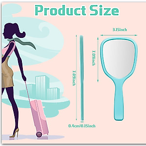 Vinsot Handheld Mirror Bulk Hand Mirrors with Handle Plastic Compact Travel Makeup Cosmetic Mirror Small Hand Held Mirror Portable Vanity Mirror for Home Camping Classroom, 7.09 x 3.15 Inches