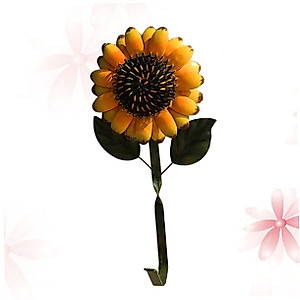 FONDOTIN Vintage Sunflower Wall Hooks Yellow Decorative Hangers for Home and Restaurant Wall Mounted Hooks for Hanging Plants Keys Coats Rustic Kitchen and Bathroom Decor