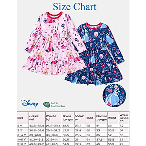 Disney Princess Toddler Girl Allover Print Long-sleeve Dress, Pink, 3T