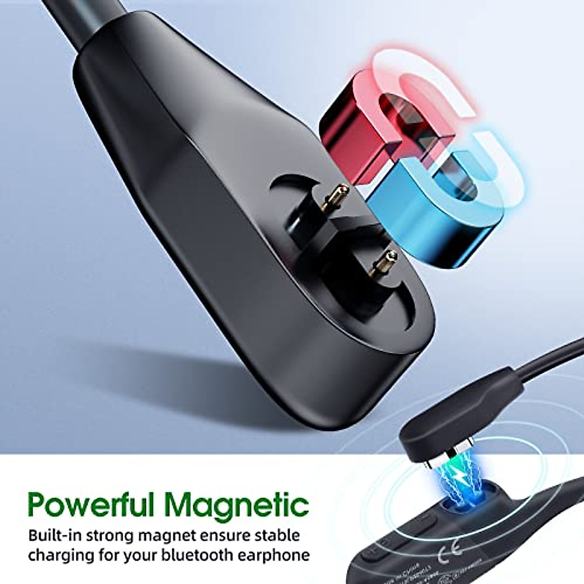 3.3ft & 6ft Shokz Charging Cable [2 Pack Black] aftershokz Headphones Charger Replacement Magnetic Cable for Aeropex AS800, OpenRun, OpenRun Mini, OpenRun Pro, OpenComm Long USB Charge Cord