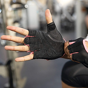 Harbinger Women's Power Gloves for Weightlifting, Training, Fitness, and Gym Workouts with StretchBack Comfort Black Medium