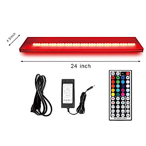 SPARIK ENJOY LED Lighted Liquor Bottle Display Shelf, 24-inch LED Bar Shelves for Liquor, 1-Step Lighted Liquor Bottle Shelf for Home/Commercial Bar, Acrylic Lighted Bottle Display with Remote