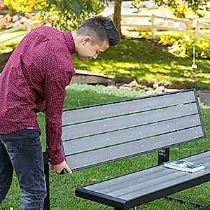 Lifetime 60253 Outdoor Convertible Bench, 55 Inch, Harbor Gray