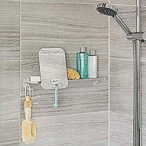 Better Living Products 11631 GLIDE Shower Shelf with Mirror, Grey
