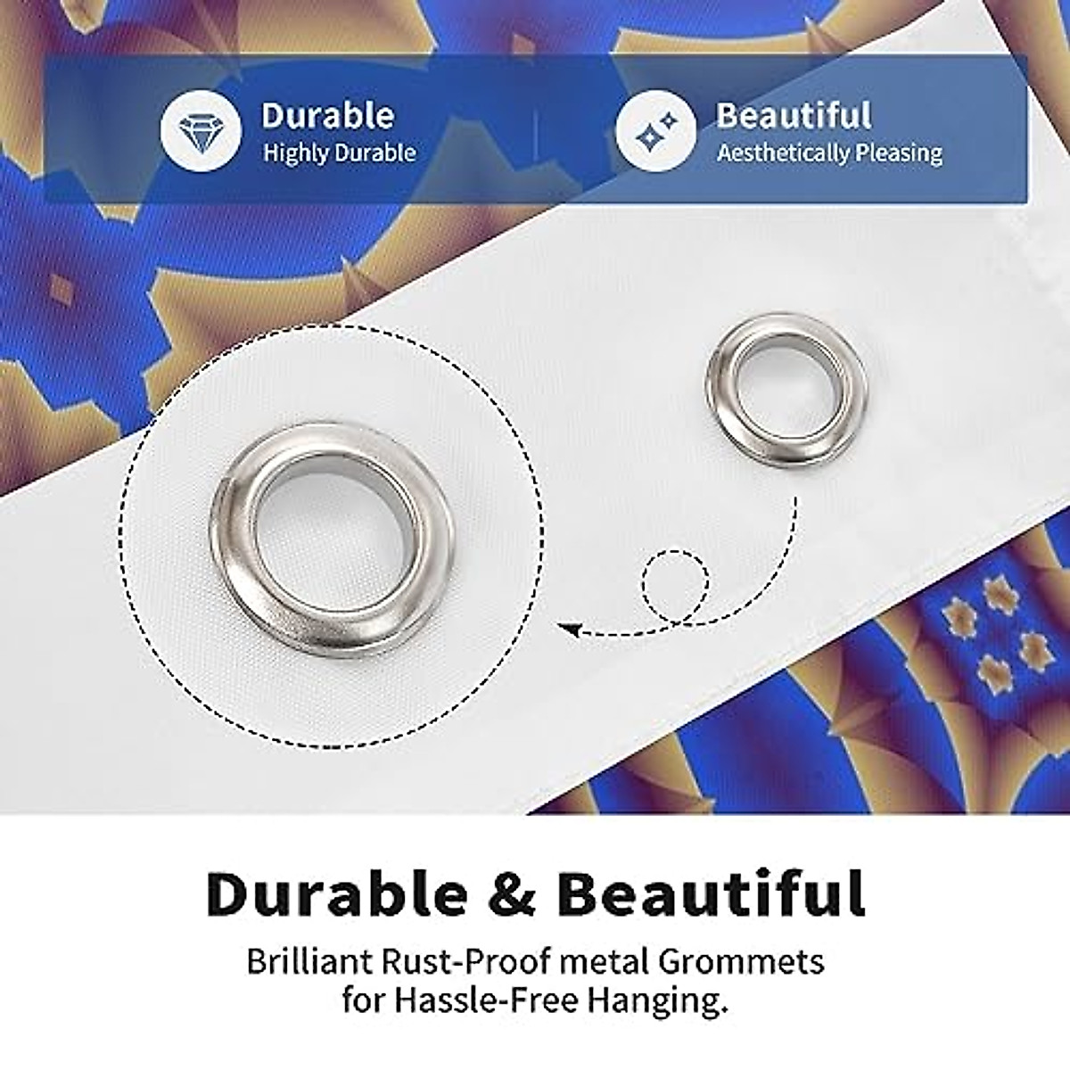 Tile Cube Reversible Flag 2x3ft | Outdoor/Indoor Decoration | Metal Grommet | Quick Dry | Great For Lawn, Balcony, Party