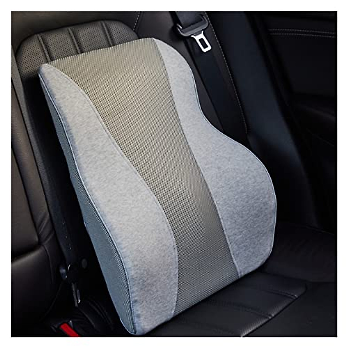 FZZDP Memory Foam Lumbar Support Cushion for Back Waist Orthopedic Pillow Office Chair Cushion Car Seat Massage Pad