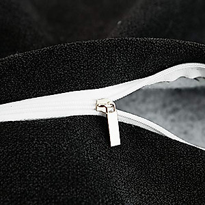 MERNETTE Pack of 2, Thick Chenille Decorative Square Throw Pillow Cover Cushion Covers Pillowcase, Home Decor Decorations for Sofa Couch Bed Chair 18x18 Inch/45x45 cm (Black)