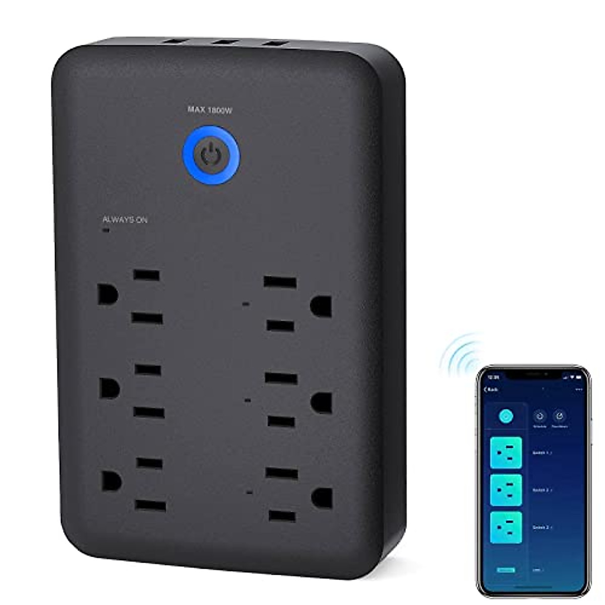 Smart Plug Outlet Extender, WiFi Surge Protector Power Strip+Mini Wi-Fi Plugs Compatible with Alexa and Google Home
