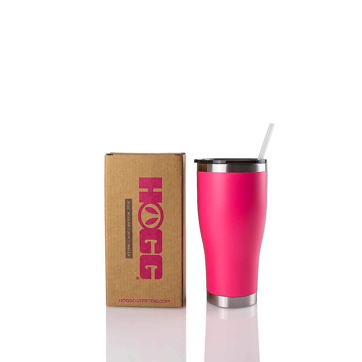 Hogg Modern Curve 30 oz Tumbler - Pink, Powder Coated Tumbler, Bulk Tumblers with Lids and Straws, Engravable Blanks, Powder Coated Tumblers for Laser Engraving, Etching, Vinyl, DIY