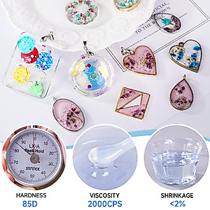 LET'S RESIN Upgraded 1500g Ultraviolet Epoxy Resin, Clear, Odorless & Low Shrinkage, Hard with Silicone Measuring Cups, UV Resin Kit for Jewelry, Craft Decoration