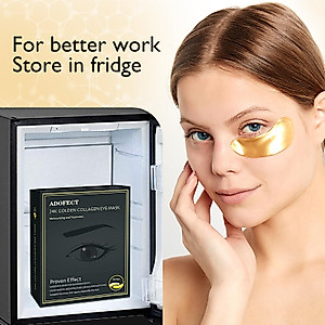 Adofect 25 Paris Under Eye Patches 24k Gold Under Eye Mask for Puffy Eyes and Dark Circles Treatments, Under Eye Bags Treatment Collagen Gel Pads for Beauty & Personal Care, Gold