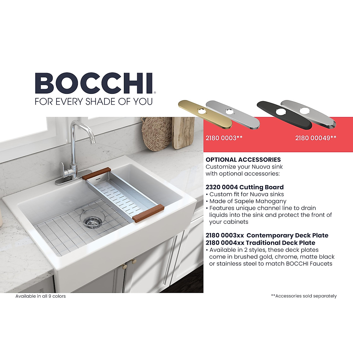 BOCCHI Nuova Apron Front Drop-In Fireclay 34 in. Single Bowl Kitchen Sink with Protective Bottom Grid and Strainer in White