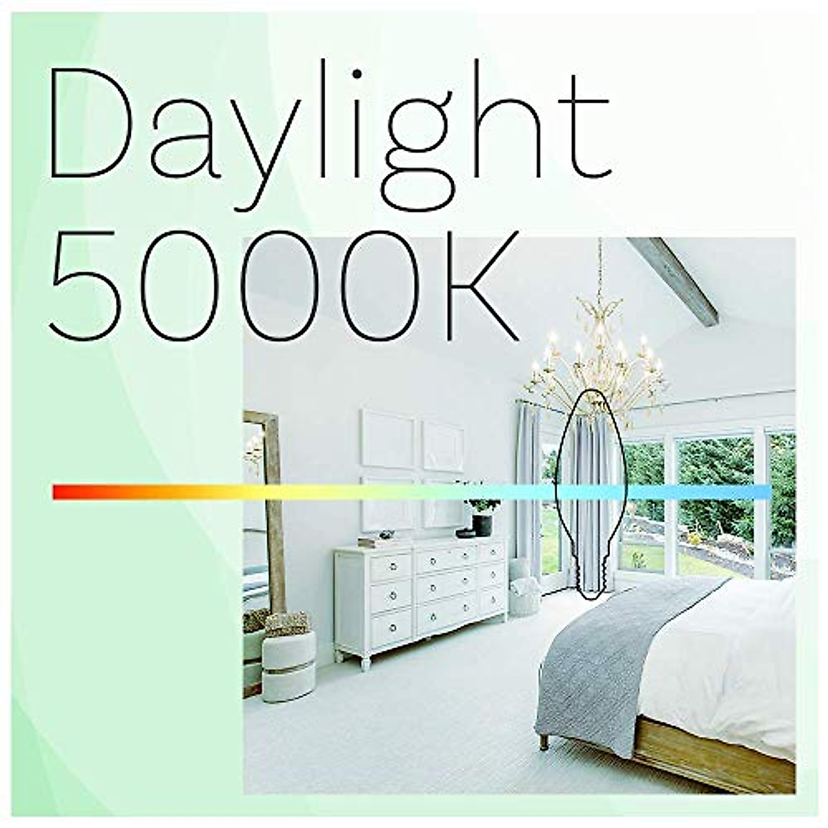 Asencia AN-03676 60 Watt Equivalent B11 All Glass Vintage Filament Dimmable LED Light Bulb, E12 Candelabra Base, 6-Pack, 6 Pack, Daylight (5000K)