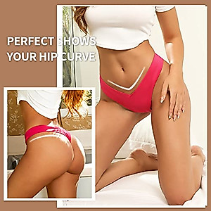 chahoo Thongs for Women Pack Sexy, Breathable Womens Underwear Cotton Seamless Cheeky Panties High Waisted Thong for Ladies 5 Pack S-XL