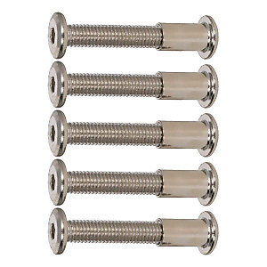 Yinpecly 5Pcs Screw Post Fit for 3/8"(10mm) Hole Dia, Male M8x50mm Belt Buckle Binding Bolts Leather Fastener Carbon Steel, Hex Socket Screws Head