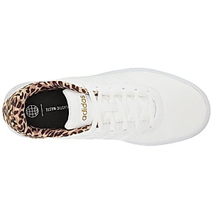 adidas Women's Court Platform Skate Shoe, White/White/Gold Metallic, 8.5